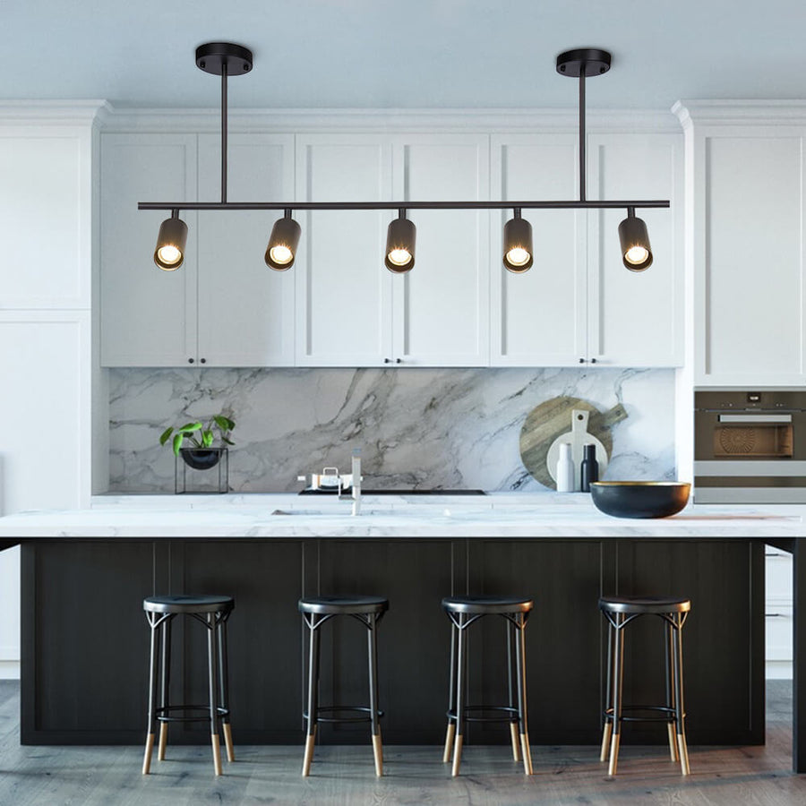 5-Light Kitchen Linear Track Lighting Chandelier |Kitchen Island Light ...