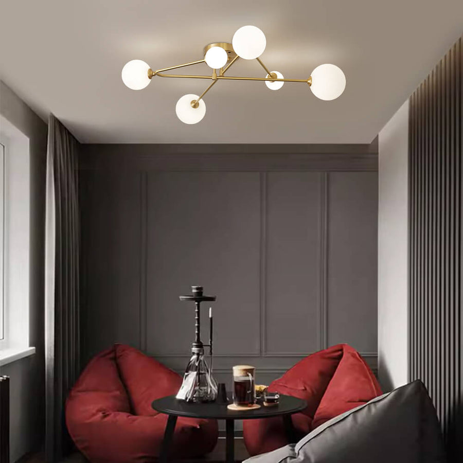 Cross Type Sputnik 6 Light Ceiling Semi Flush Mount Light Chandelier ...