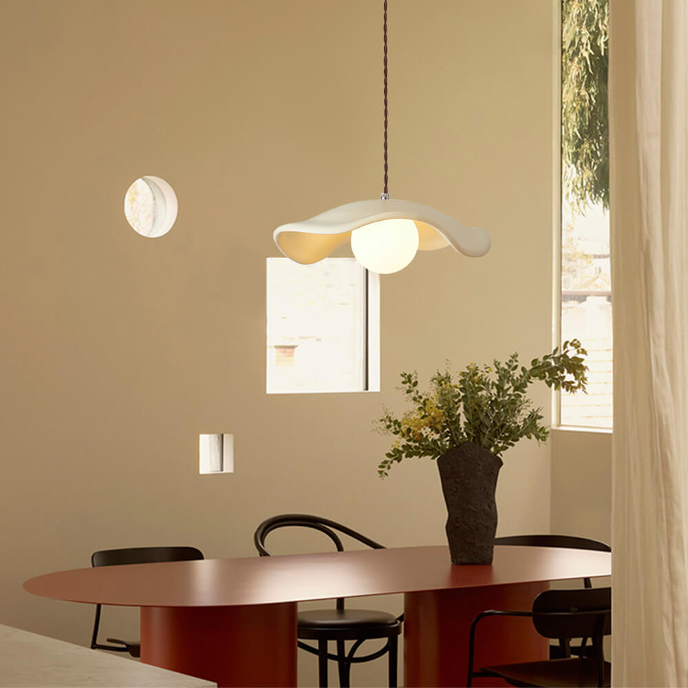Unique Nordic Curved Hat-Shade Ceramic Pendant Light | Over Table Light ...