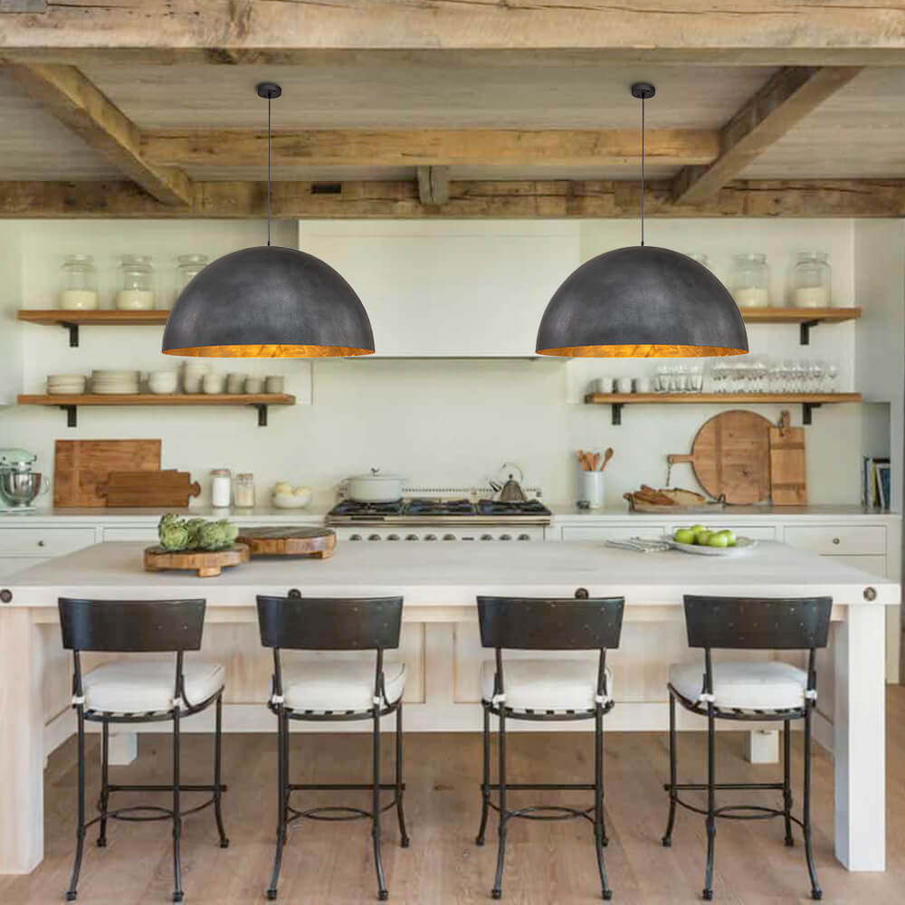 Farmhous Industrial Oversized Large Dome Pendant Light for Kitchen ...