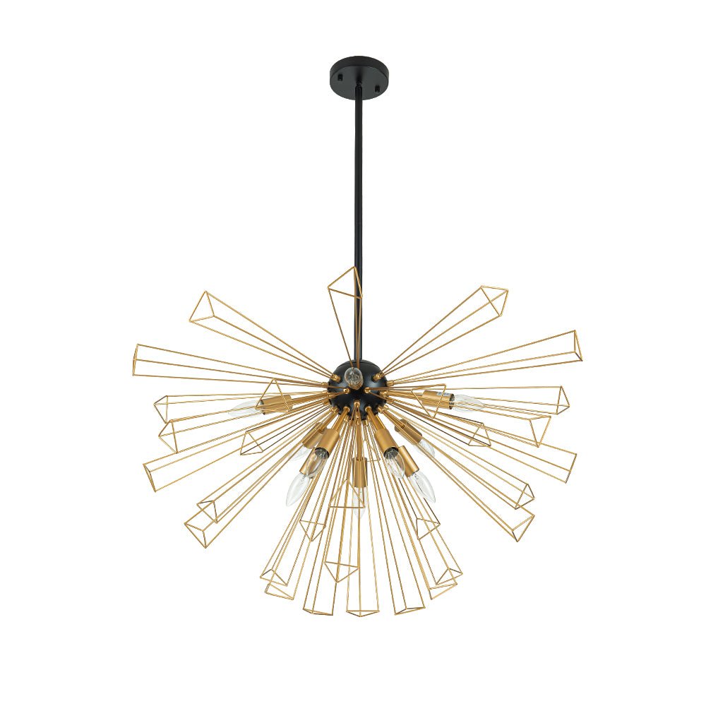 10-Light Modern Sputnik Sunburst Geometric Chandelier | Thehouselights ...