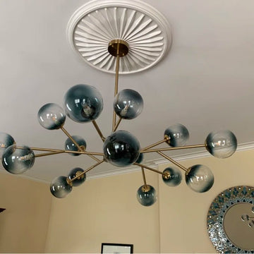 15-Light Blue Branch Sputnik Chandelier | Black Sputnik Light | Living ...