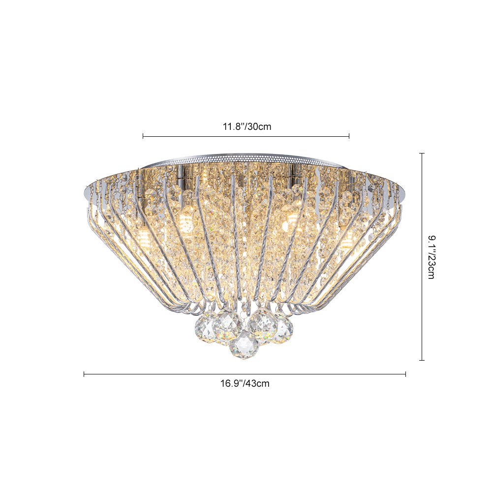 Crystal Diamond Cone Flush Mount Ceiling Light | Shiny Ceiling light ...