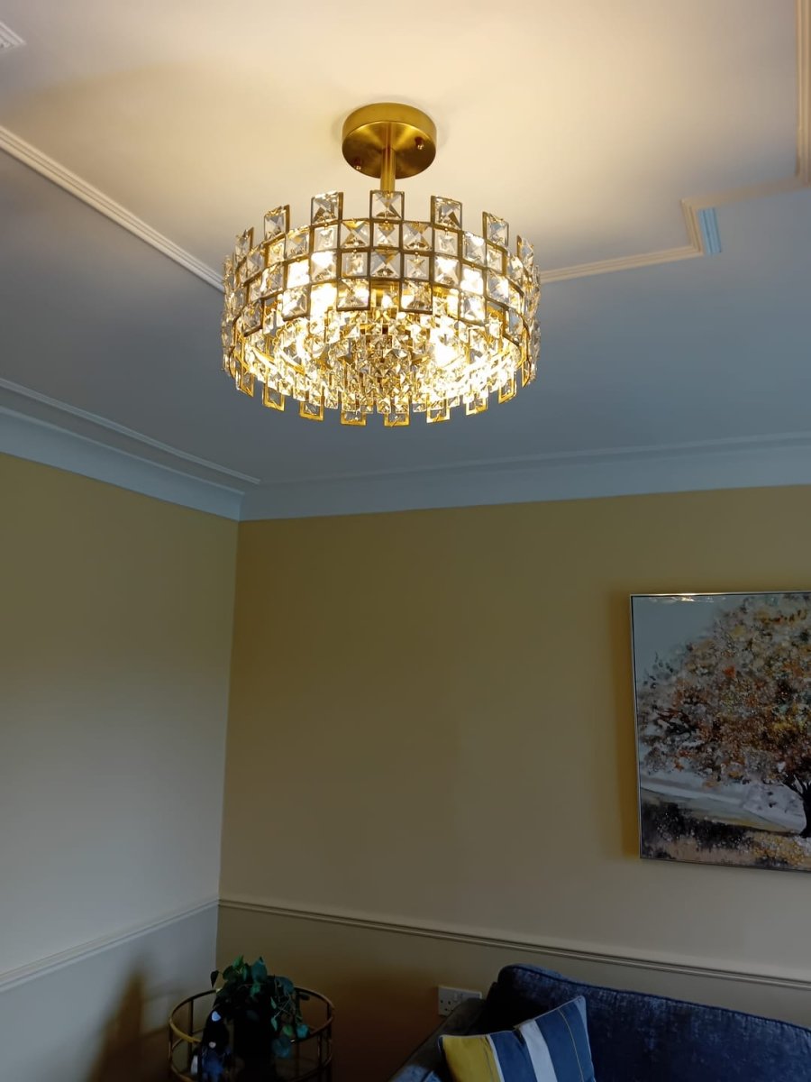 Crystal Semi Flush Mount | Ceiling light for low ceilings – Thehouselights