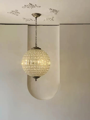 Mid-century Modern Crystal Orb Chandelier| Thehouselights, Crystal ...