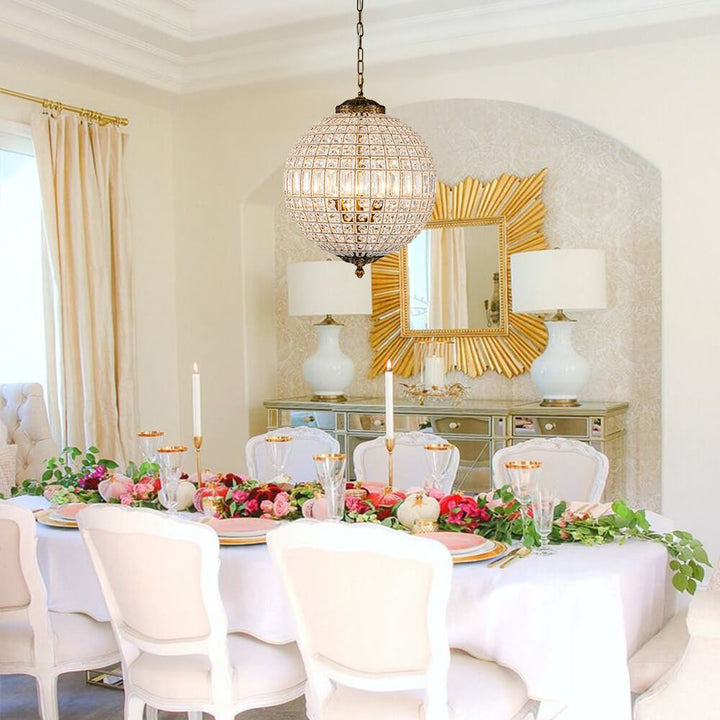 Mid-century Modern Crystal Orb Chandelier| Thehouselights, Crystal ...