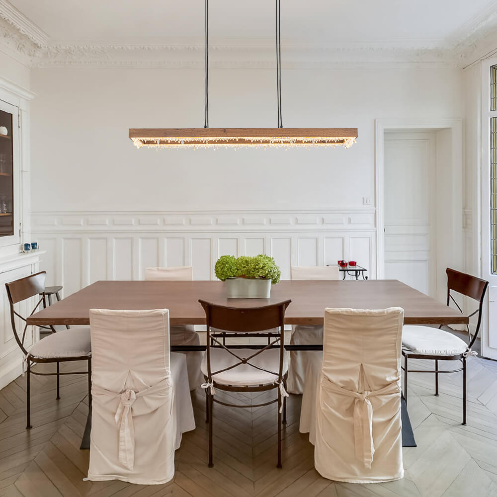 LED Linear Crystal Island Chandelier | Thehouselights, Rectangular ...