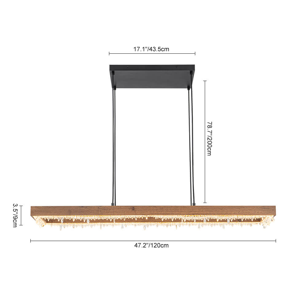 LED Linear Crystal Island Chandelier | Thehouselights, Rectangular ...