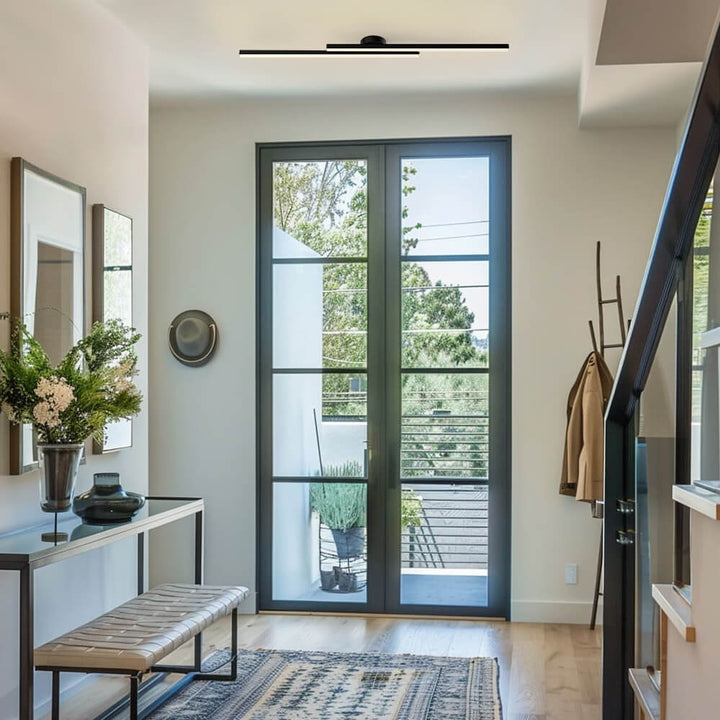 Long Strip LED Black Flush Mount | Black Ceiling Light| Black Led Wall ...