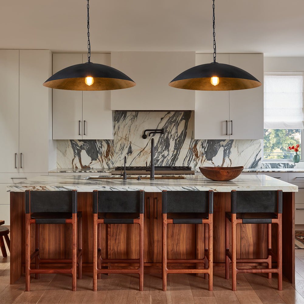 Modern Farmhouse Black Dome Pendant Lighting | Thehouselights, Kitchen ...