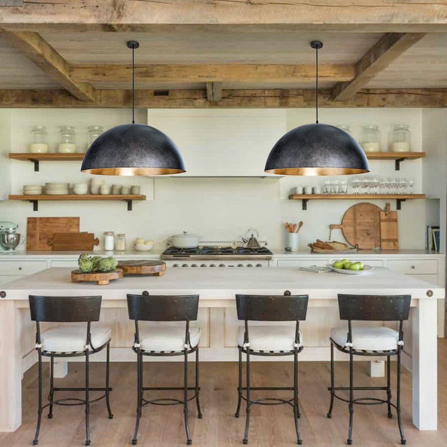 Farmhous Industrial Oversized Large Dome Pendant Light for Kitchen ...
