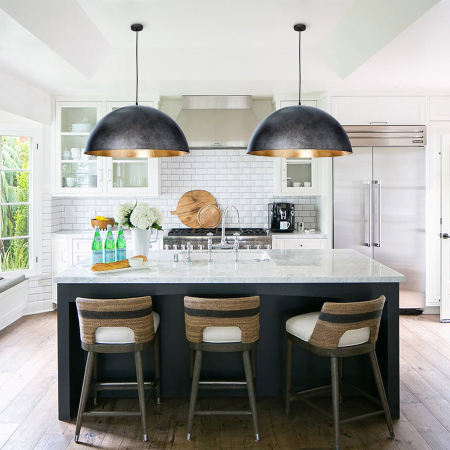 Farmhous Industrial Oversized Large Dome Pendant Light for Kitchen ...