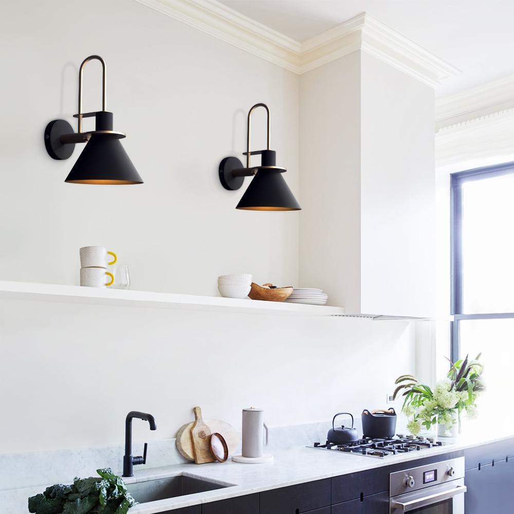 Mid-Century Modern Industrial Look Matte Black Wall Lamp ...