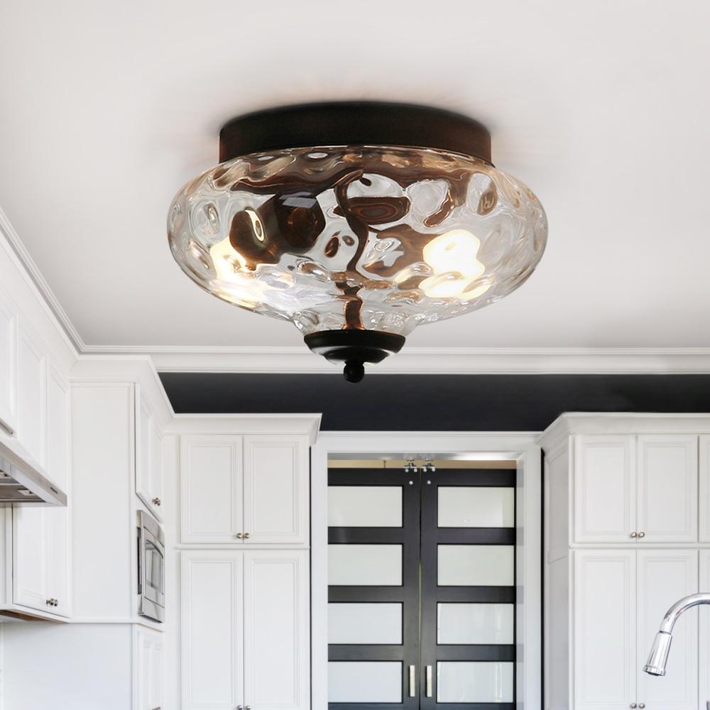 Modern Glass Bowl Flush Mount Ceiling Light | Thehouselights, Flush ...