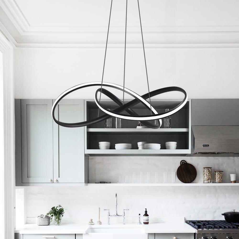 Modern Twisted Ribbon LED Chandelier Light for Living Room| Thehouselights