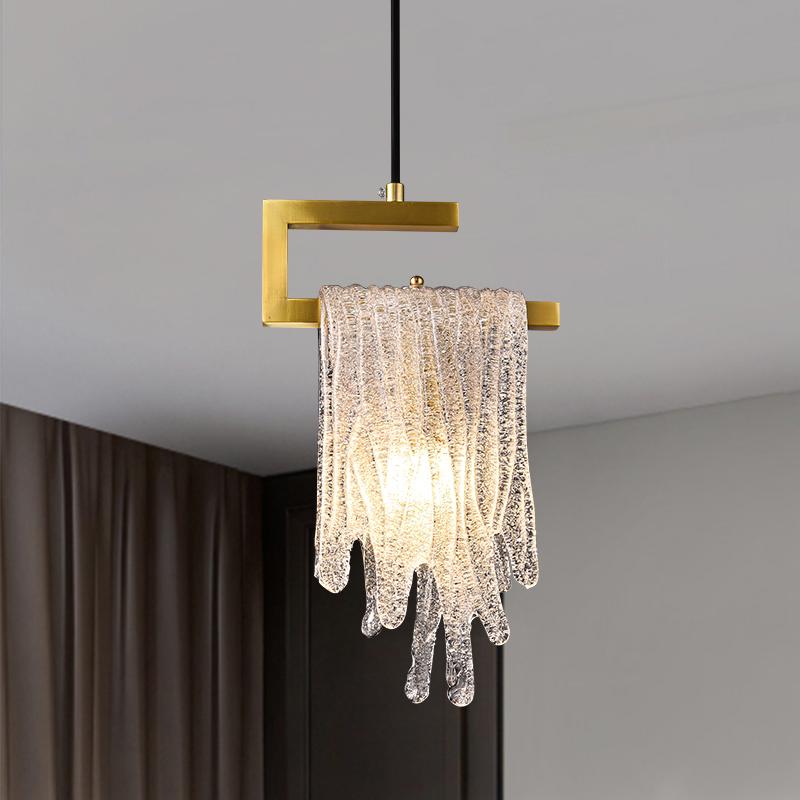 1-Light Glass Gold Waterfall Pendant Lighting – Thehouselights
