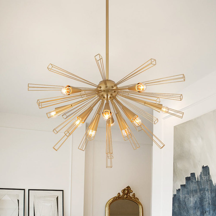 10-Light Modern Sputnik Sunburst Chandelier | Thehouselights, Modern ...