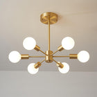 6-Light Large Sputnik Chandelier |Semi Flush Chandelier – Thehouselights