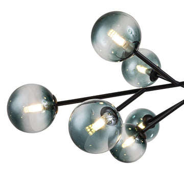 15-Light Blue Branch Sputnik Chandelier | Black Sputnik Light | Living ...