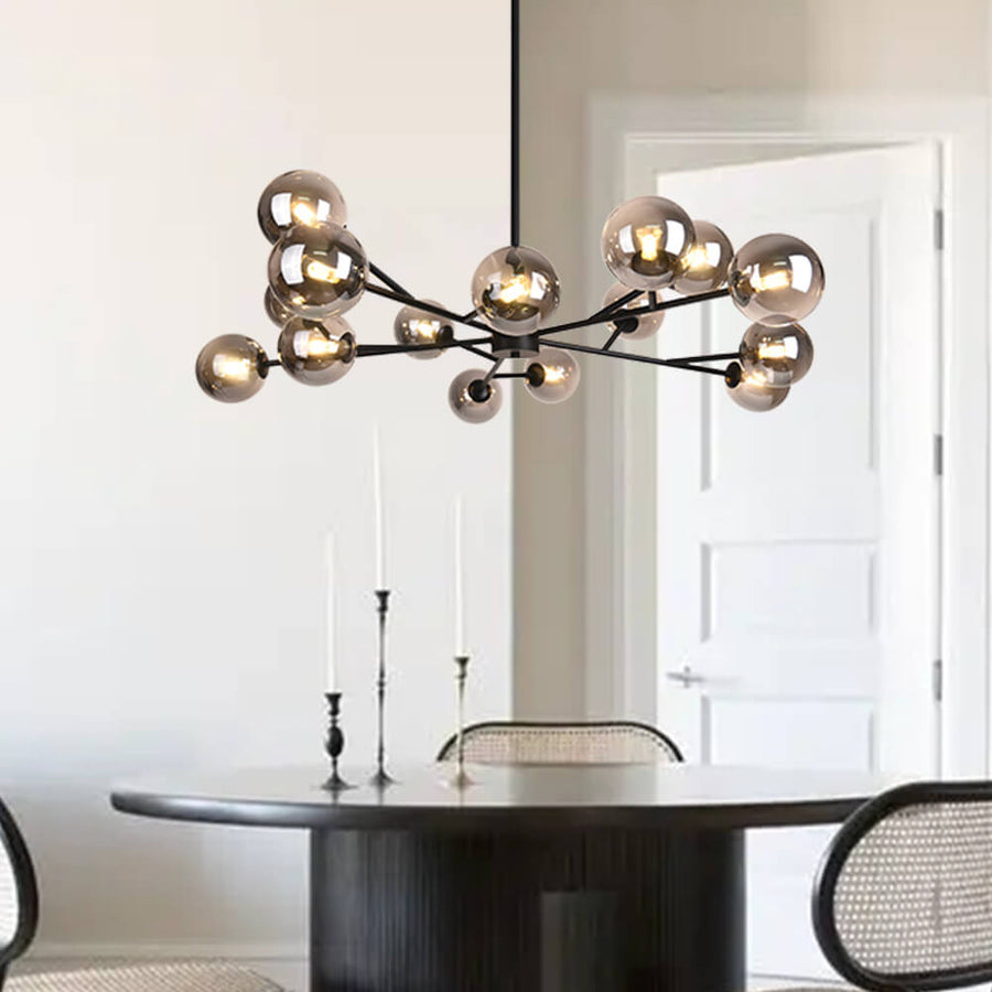15-Light Modern Sputnik Sphere Chandelier | Black Sputnik Light | Mid ...