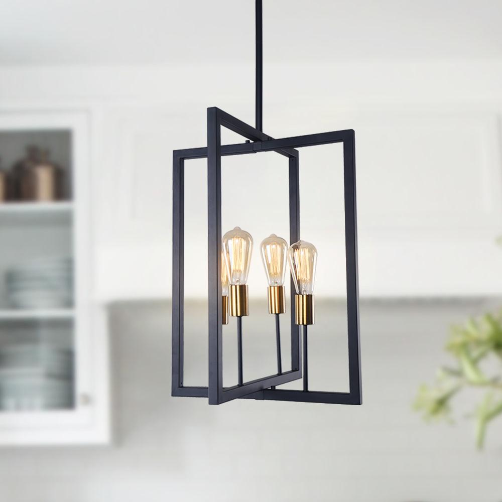 4-Light Square Geometric Pendant Light | Thehouselights, Pendant Light ...