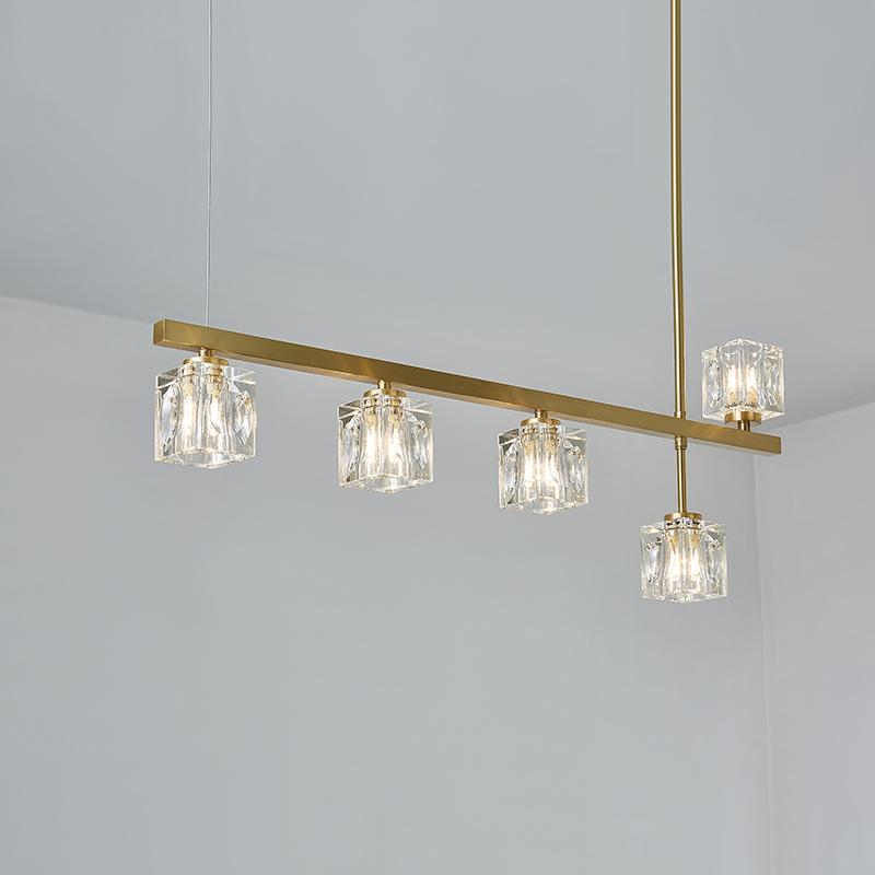 5-Light Crystal Shade Linear Ceiling Light – Thehouselights