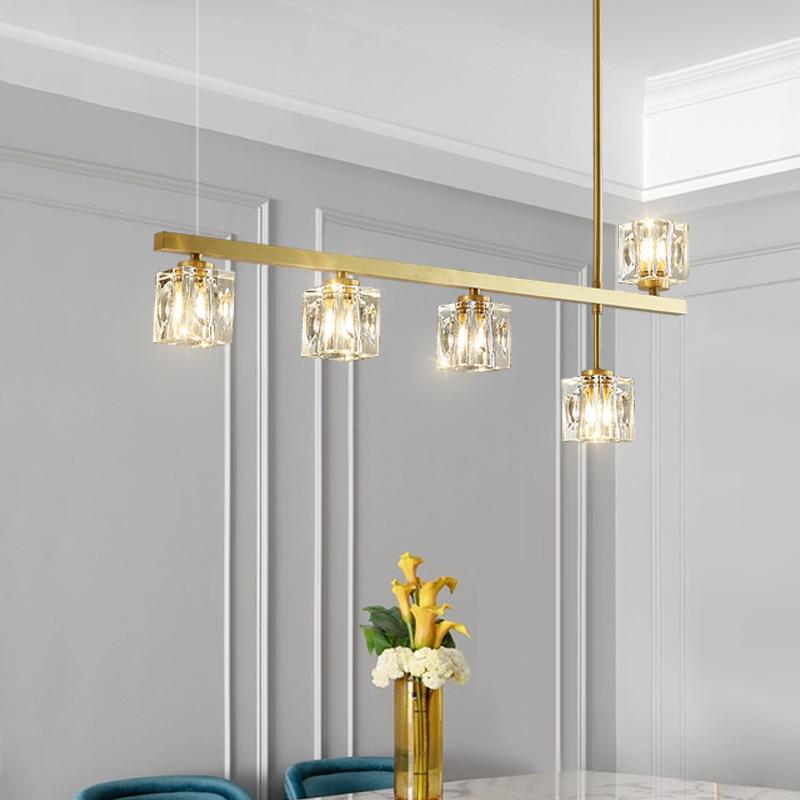 5-Light Crystal Shade Linear Ceiling Light – Thehouselights