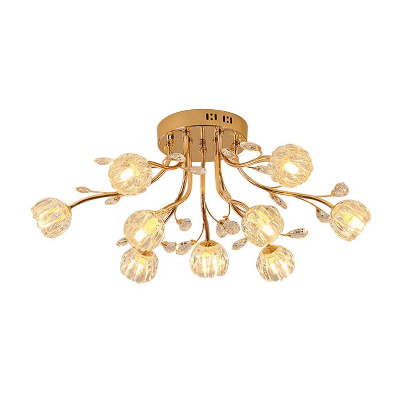 9 Light Sputnik Glass Branching Flush Mount Ceiling Light – Thehouselights