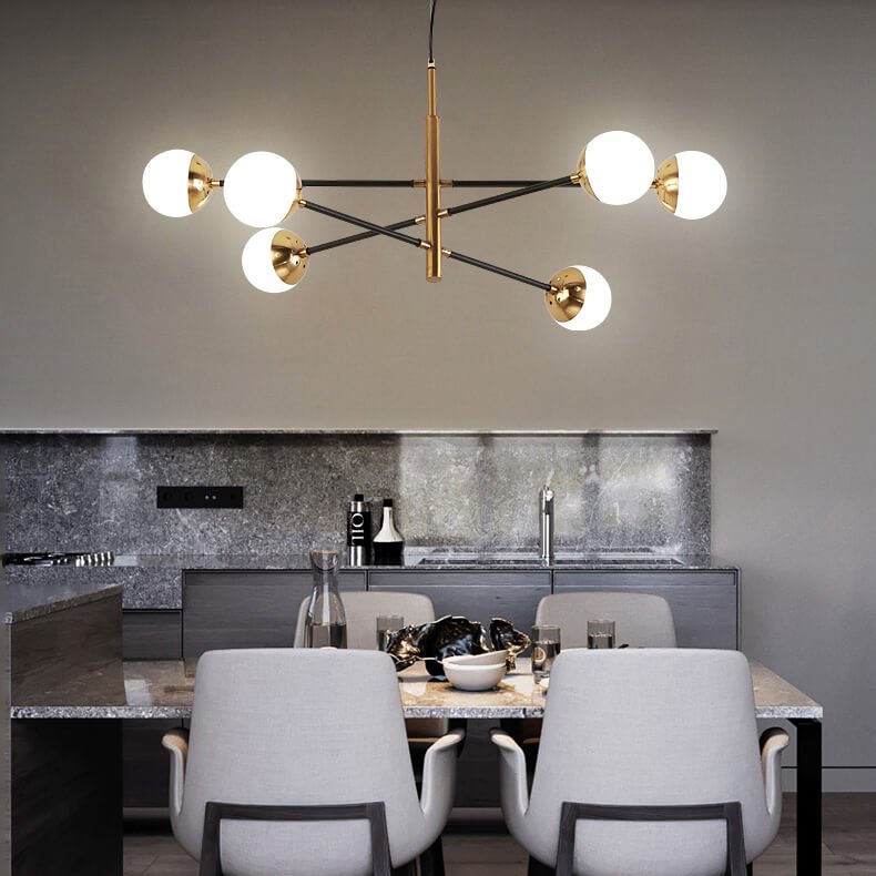 Brass Sputnik Modern Linear Chandelier | Thehouselights, Glass Globe ...