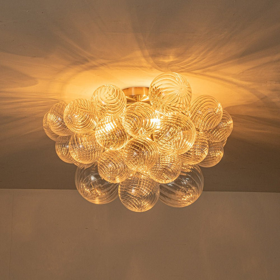 Modern Statement Cluster Glass Bubble Ceiling Semi Flush Chandelier ...