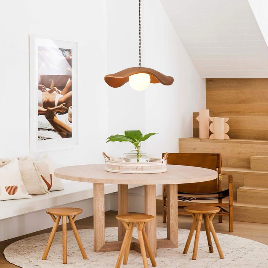 Unique Nordic Curved Hat-Shade Ceramic Pendant Light | Over Table Light ...