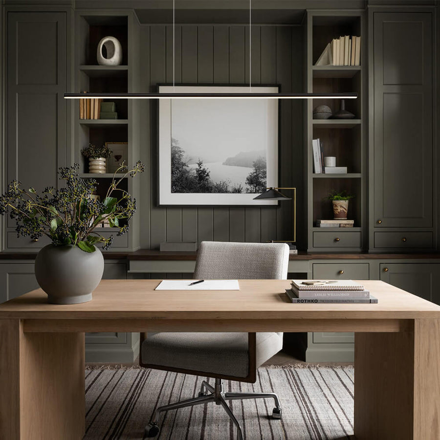 Dimmable LED Linear Ceiling Light Hanging Pendant for Home Office ...