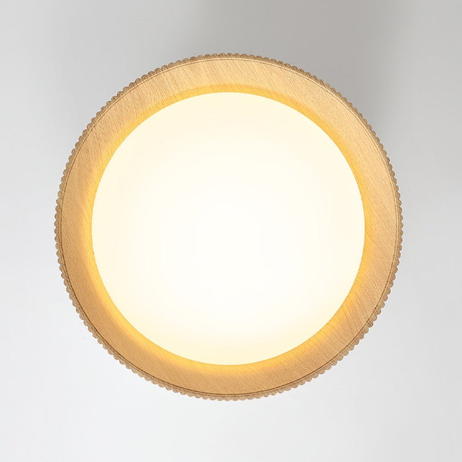 Fluted Ribbed Wood Grain LED Flush Mount Ceiling Light | Ceiling light ...