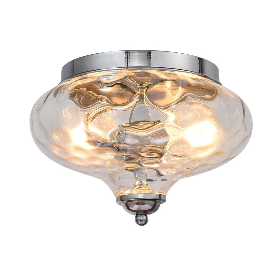 Hammered Glass Bowl Ceiling Light in Chrome | Thehouselights, Flush ...