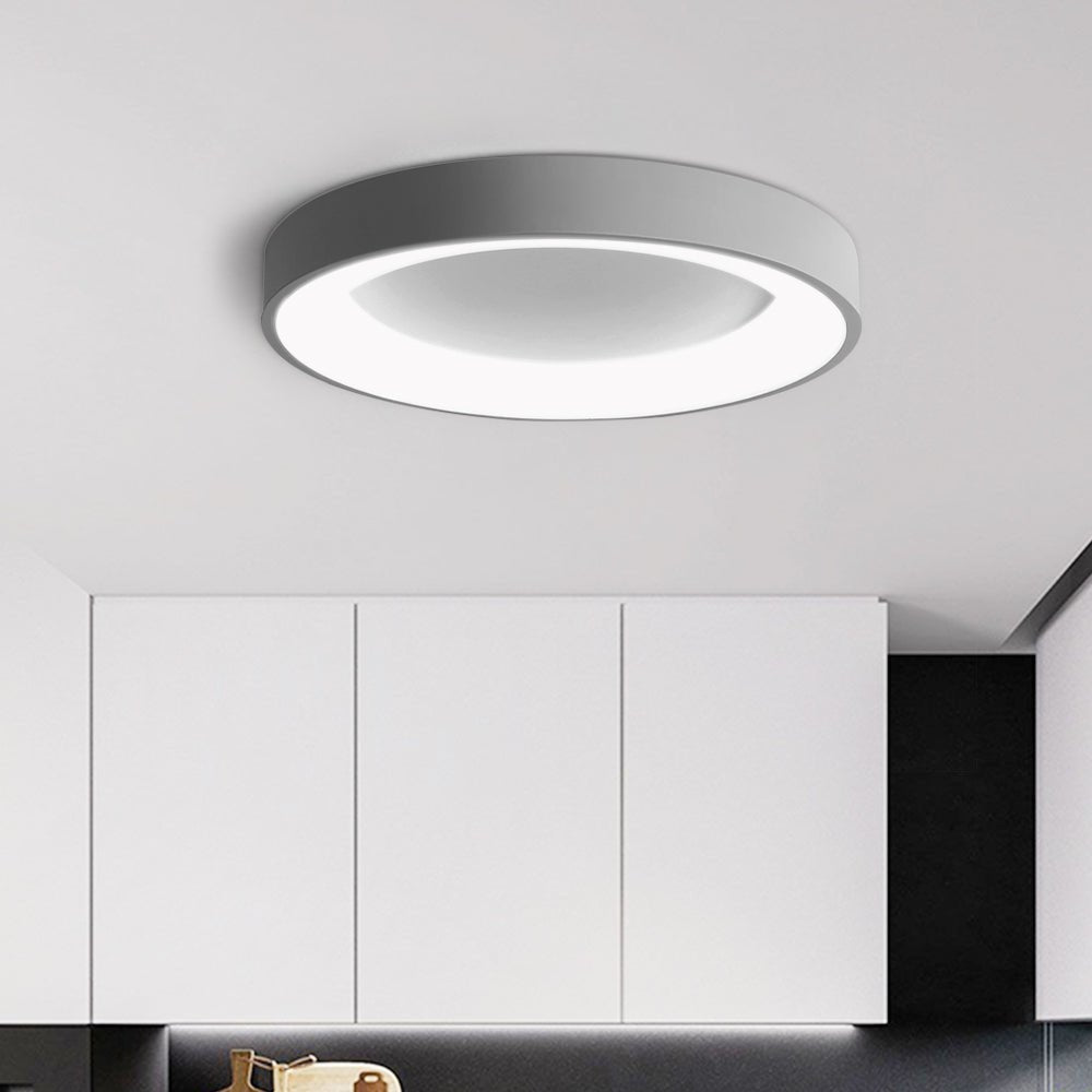 LED Grey Round Flush Mount Ceiling Light | Ceiling light for low ...