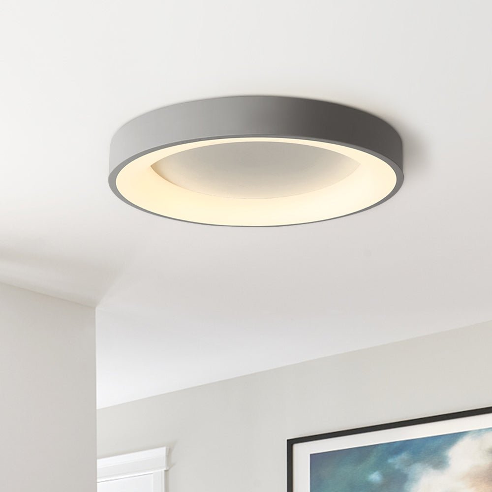 LED Grey Round Flush Mount Ceiling Light | Ceiling light for low ...