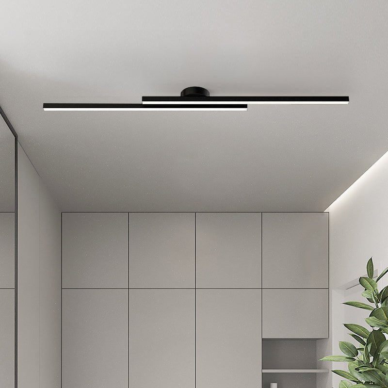 Long Strip LED Black Flush Mount | Black Ceiling Light| Black Led Wall ...