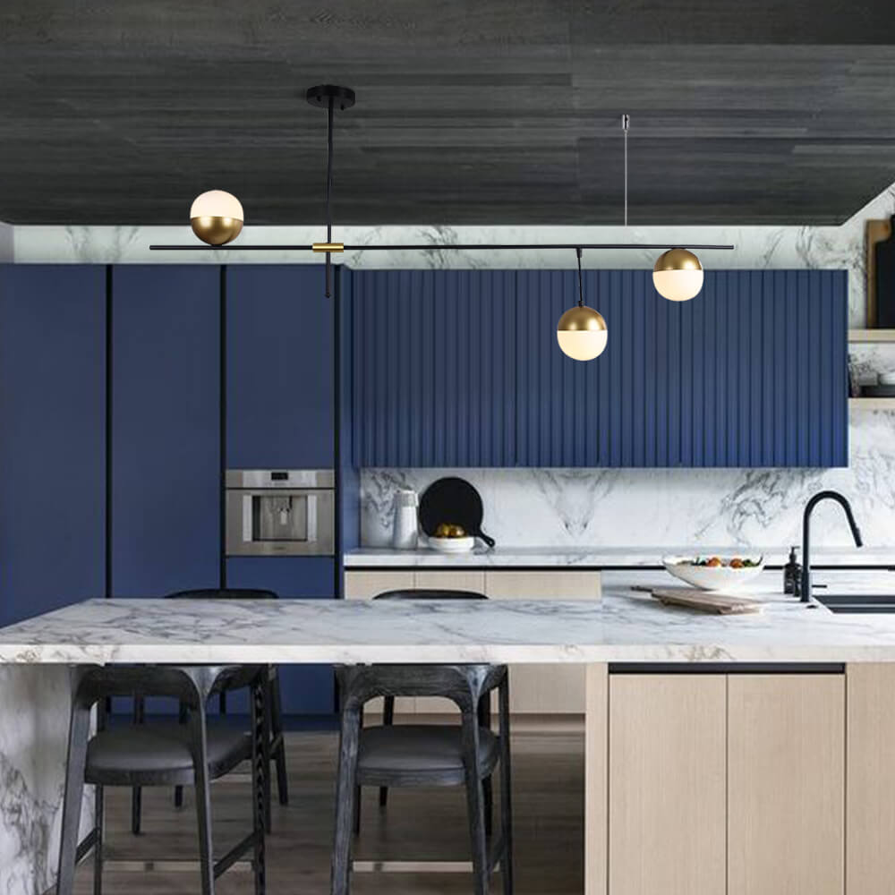 Mid-Century Modern 3-Light Kitchen Island Chandelier | Thehouselights ...