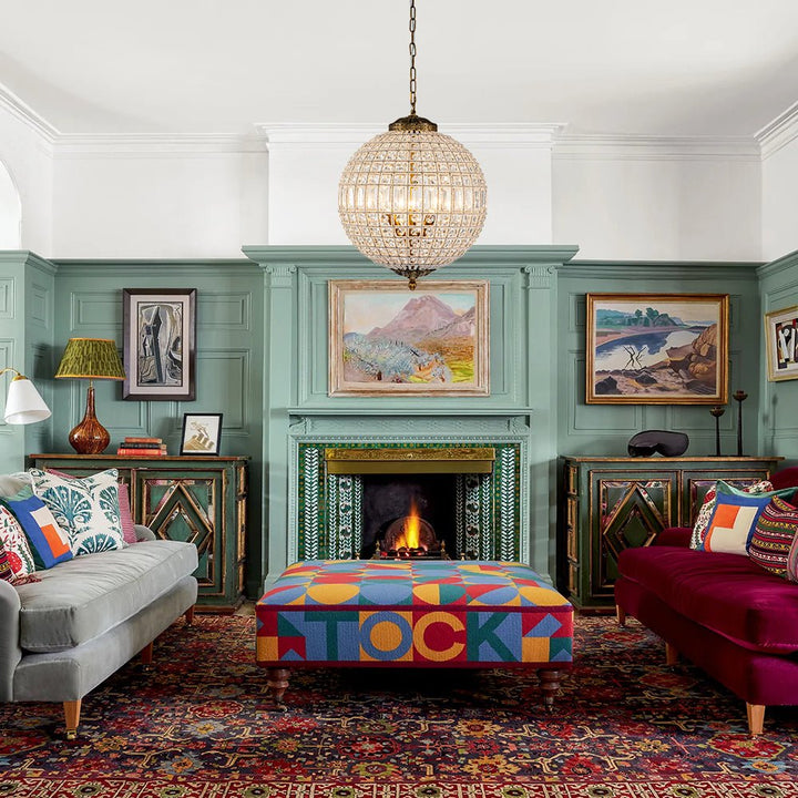 Mid-century Modern Crystal Orb Chandelier| Thehouselights, Crystal ...