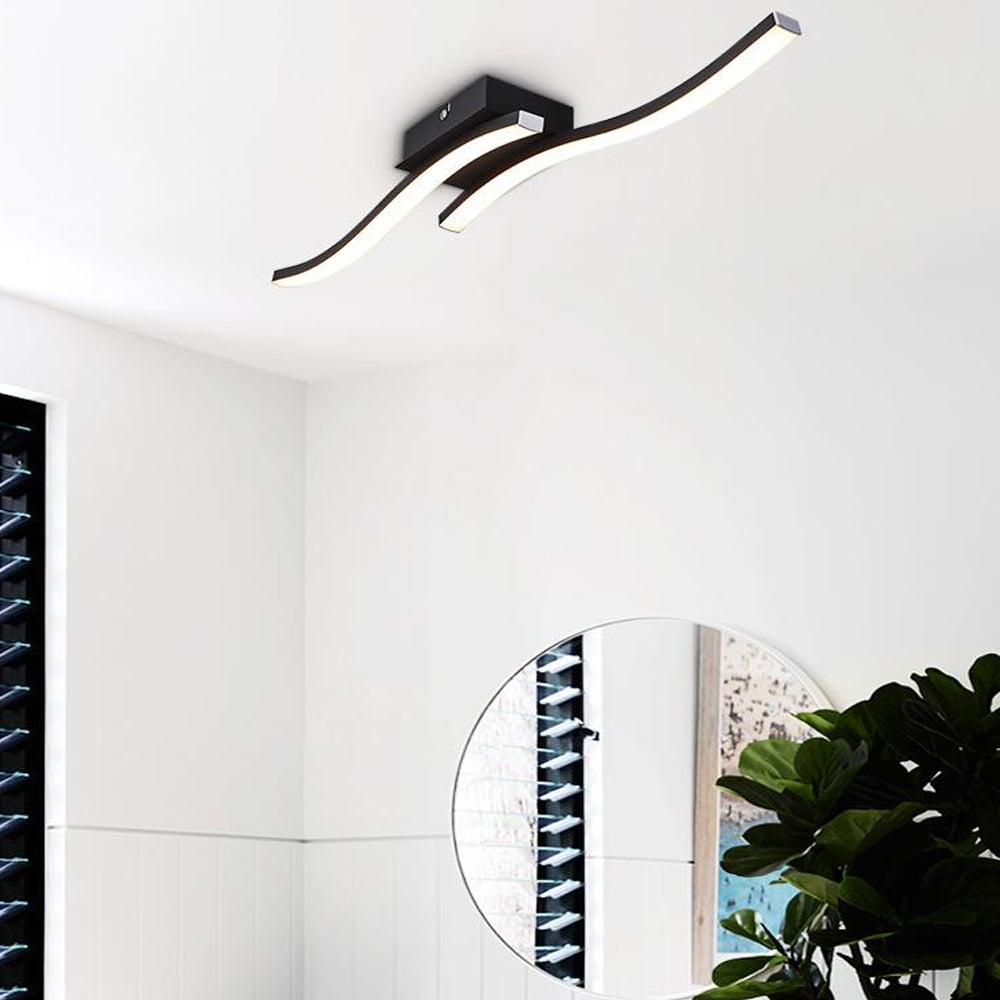 Modern Curved LED Flush Ceiling Light Wall Light in Warm White ...