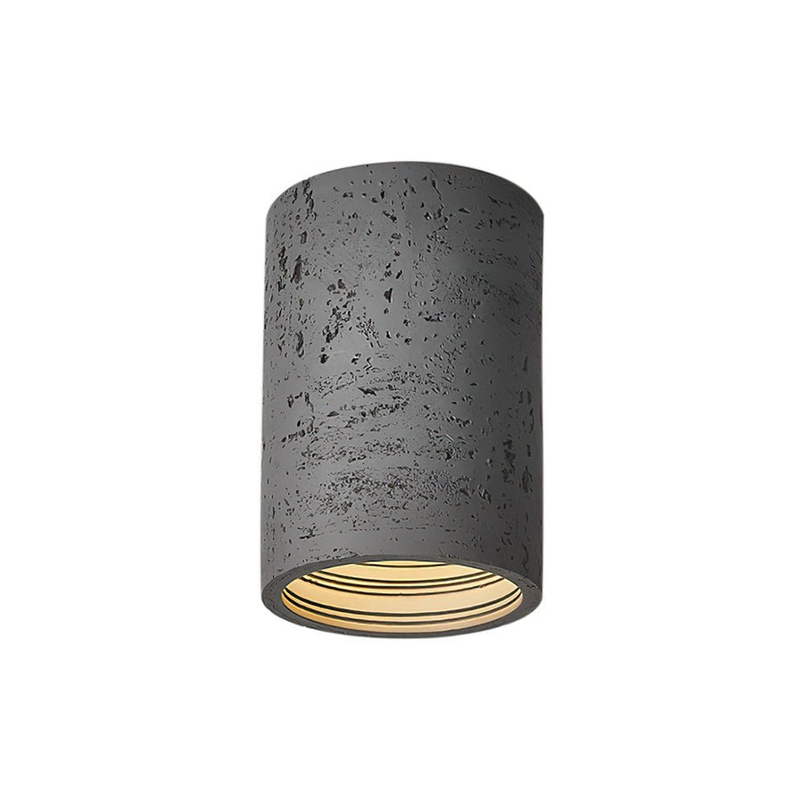 Modern LED Cylinder Stone Flush Mount Ceiling Light | Japanese Wabi ...