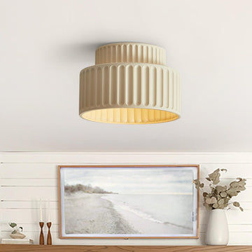 Nordic Cream Dimmable 2-Layer Flush Mount Ceiling Light for Hallway ...