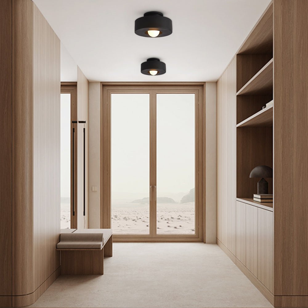 Nordic Geometric Flush Mount Cylindrical Ceramic Ceiling Light uk ...