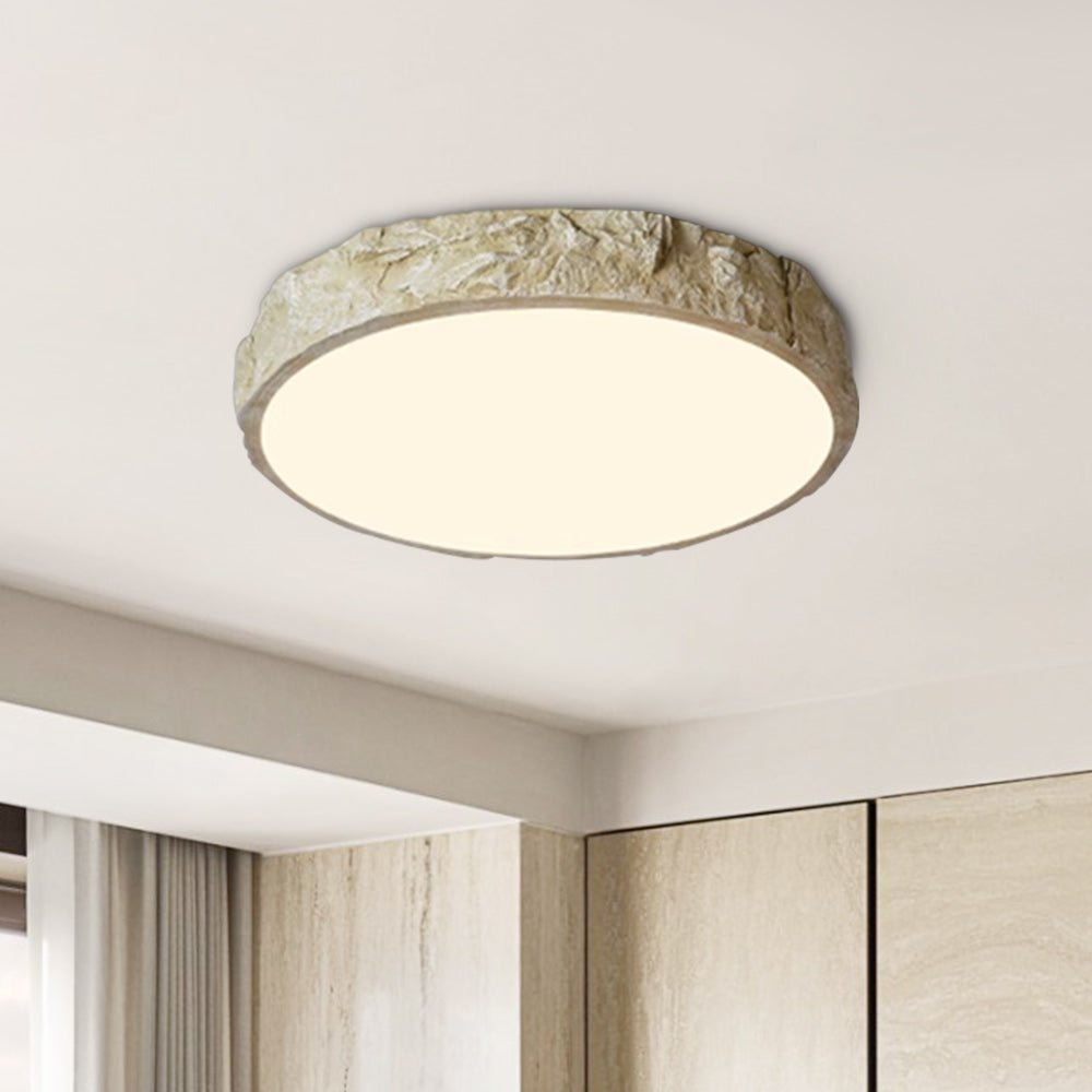 Nordic LED Stone Rock Design Flush Mount | Japanese Wabi-Sabi Style ...