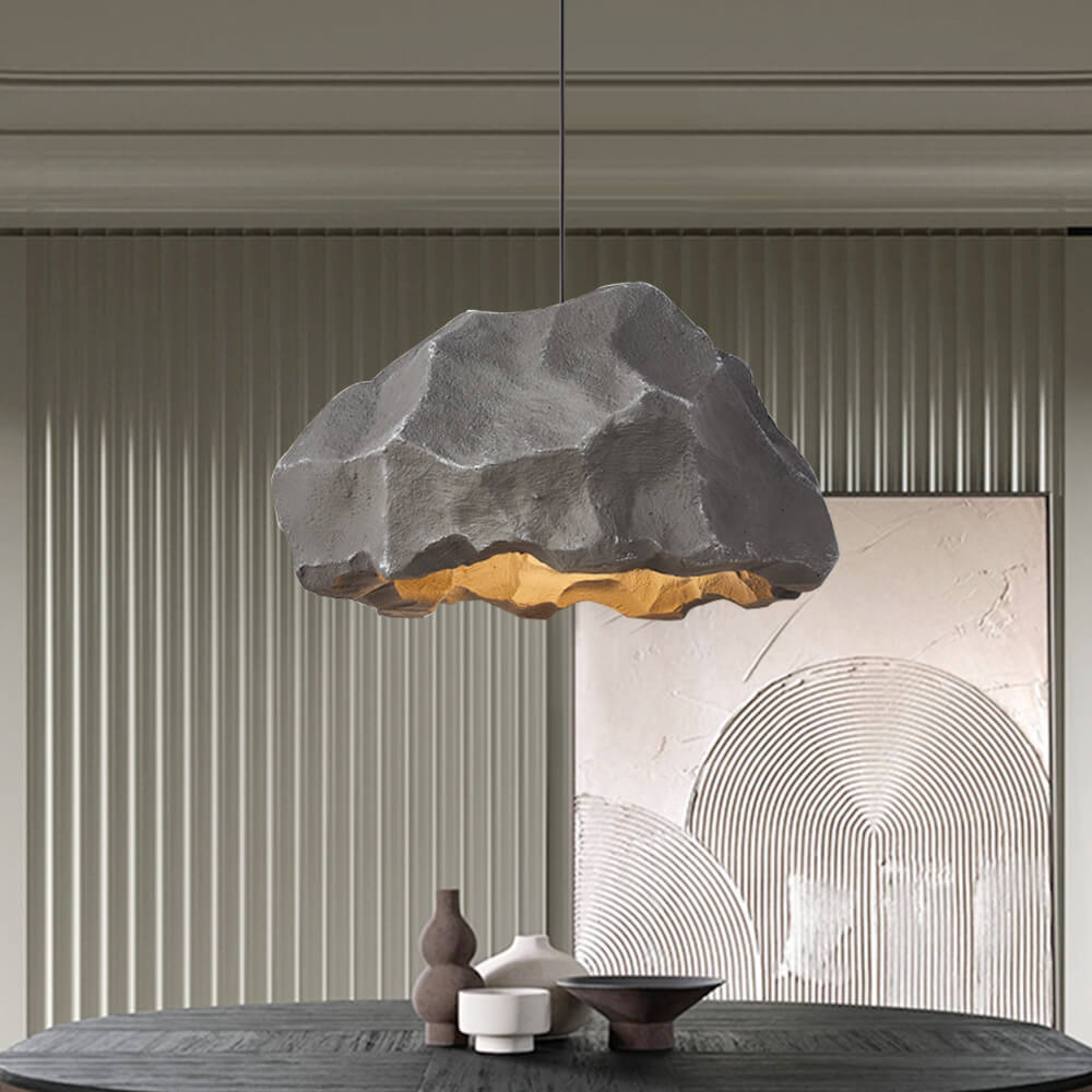Nordic Stone Rock Design Dining Room Pendant Light | Japanese Wabi-Sabi ...