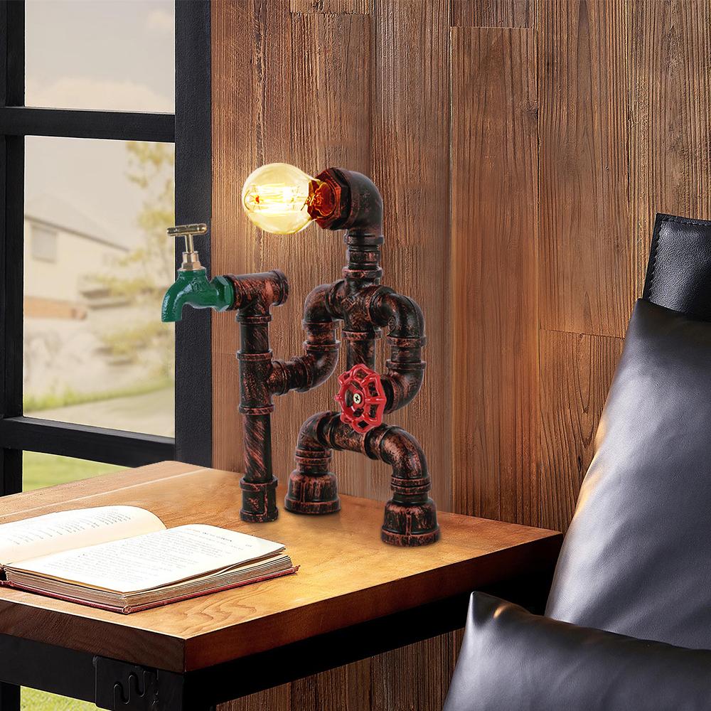 Rusty Red Table Lamp | table lamp, rusty red table lamp, industrial ...