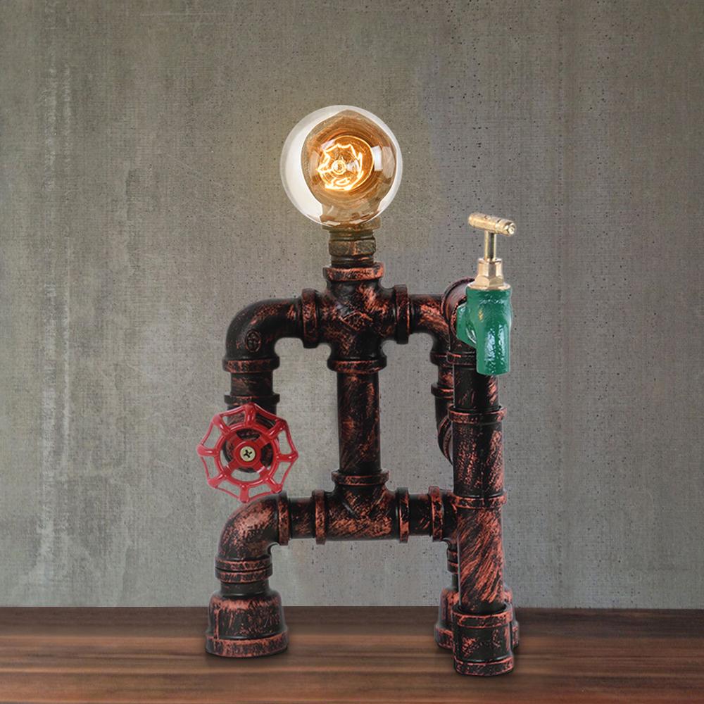 Rusty Red Table Lamp | table lamp, rusty red table lamp, industrial ...