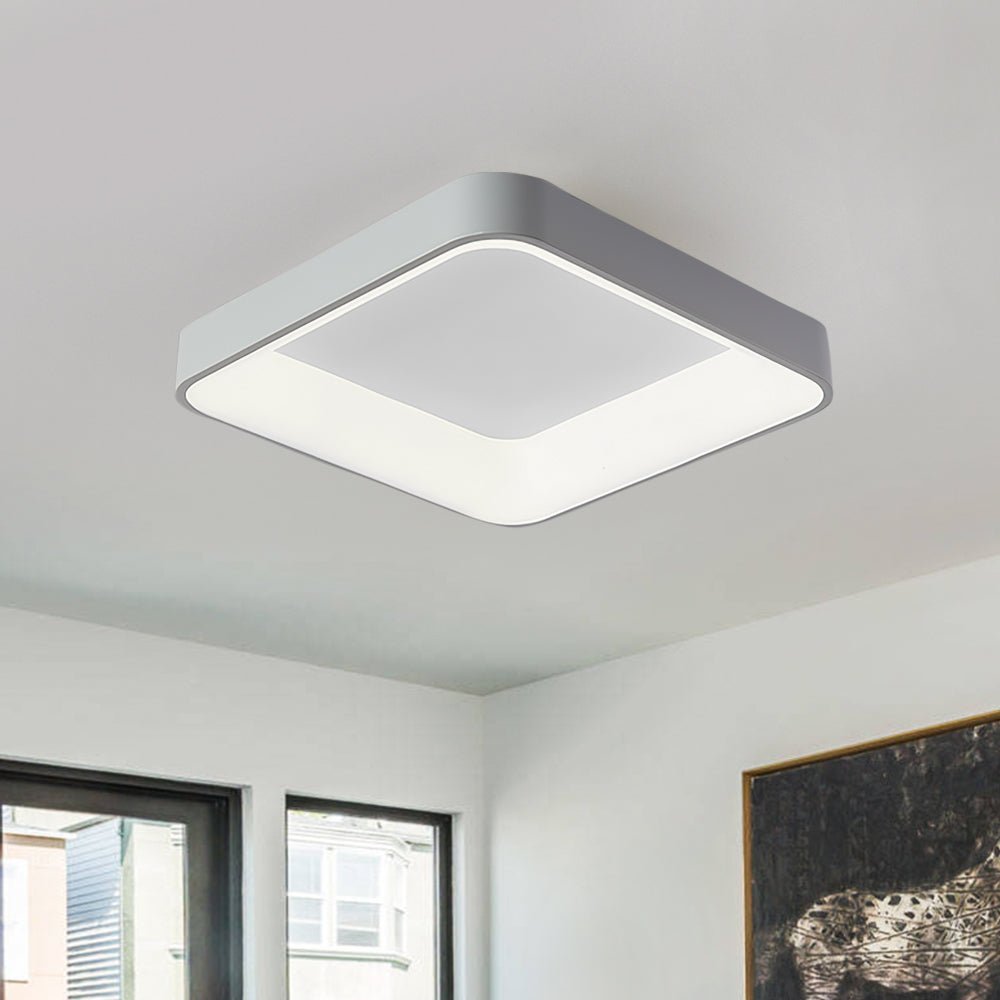 Scandinavian Acrylic Flat LED Square Flush Mount | Minimalist Ceiling ...