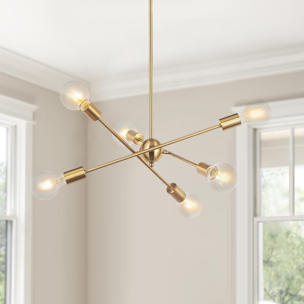 Six Lights Sputnik Light Fixture | Thehouselights, Modern Mid ...