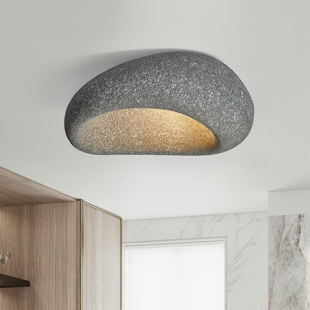 Stone Spots Moon-Shaped LED Wabi-Sabi Flush Mount | Statement Lounge ...